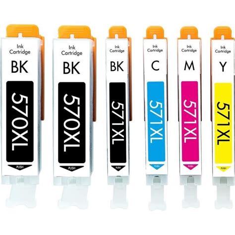 Pgi 570Xl Cli 571Xl Lot De Cartouches D Encre Compatibles Avec Canon