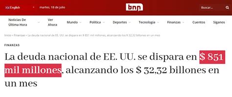 Estados Unidos Contempla Su Final Vive De Plata Prestada No Tiene