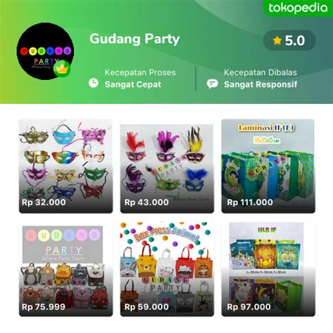 Toko Gudang Party Online Produk Lengkap Harga Terbaik Tokopedia