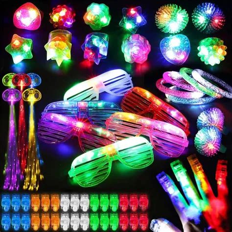 Kit Fiesta Neon Led Luz Lentes Anillo Batucada Xv Anos Boda Meses Sin
