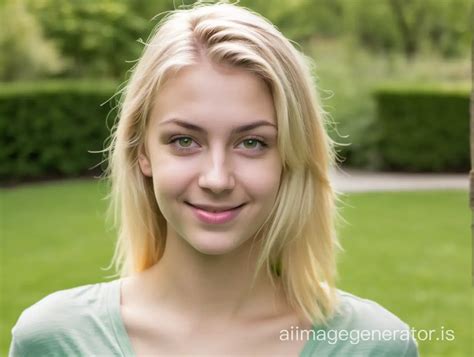 Smiling Young Woman Portrait In Lush Garden Setting Ai Image Generator
