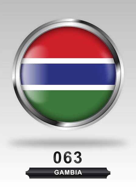 Vetor completo do ícone do emblema da bandeira nacional da gâmbia