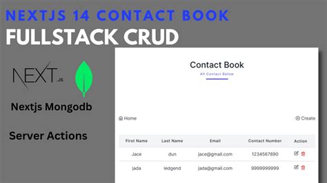 Fullstack Nextjs 14 Crud Contact Book Application Mongoose Mongodb Beginner Friendly Server