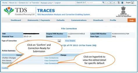 pan correction in tds return on traces learn by quicko