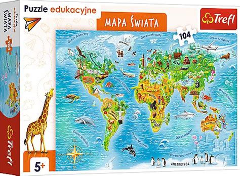 Trefl puzzle edukacyjne Mapa świata 160 el Trefl Sklep EMPIK