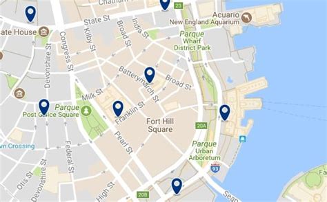 Hotels In Downtown Boston Map United States Map