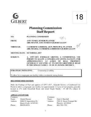 Fillable Online Planning Commission Staff Report GilbertAZ Gov Fax
