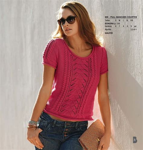 Ravelry 609 pull manches courtes pattern by Bergère de France