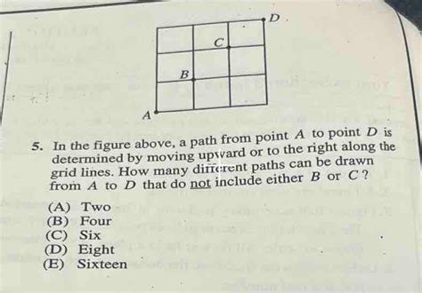 In The Figure Above A Path From Point A To Point D Is Determined By