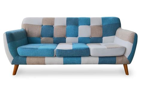 Canapé 3 places patchwork tissu multicolore Ambee LesTendances fr