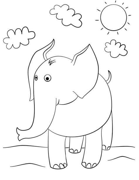 Coloriage éléphant 2 Dessin gratuit à imprimer