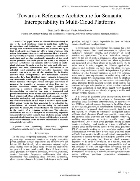pdf towards a reference architecture for semantic interoperability in multi cloud platforms