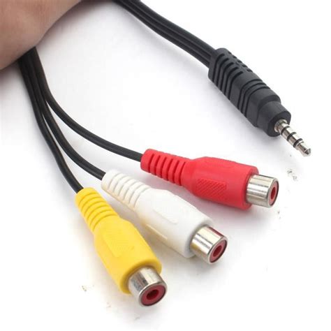Câble adaptateur audio stéréo 3 RCA femelle à jack mâle 3 5 mm