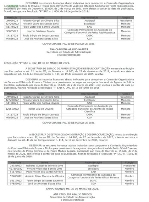 Concurso PC MS comissão formada para novo editais Direção Concursos