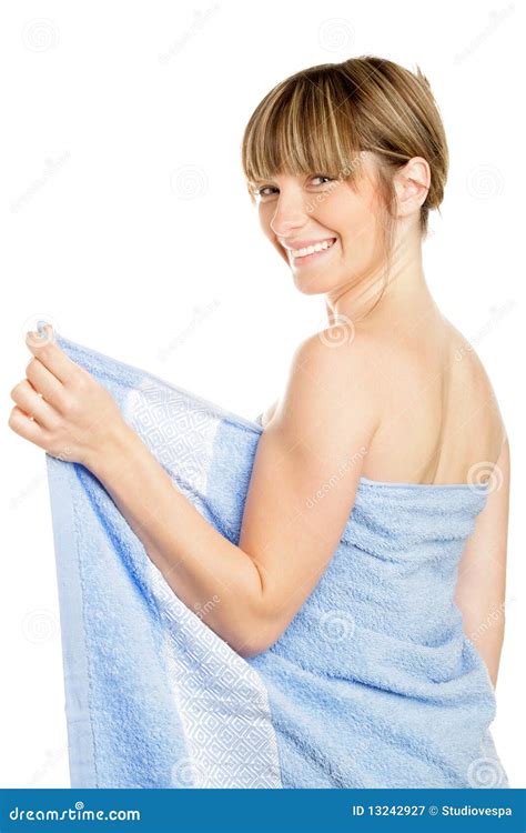 Woman Wrapped Towel Royalty Free Stock Photography Image