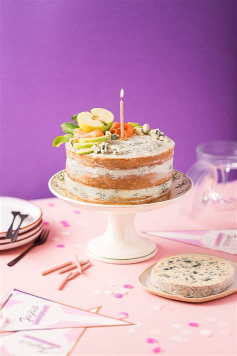 Naked cake apéro saumon pomme granny et Fourme d Ambert Fromage AOP