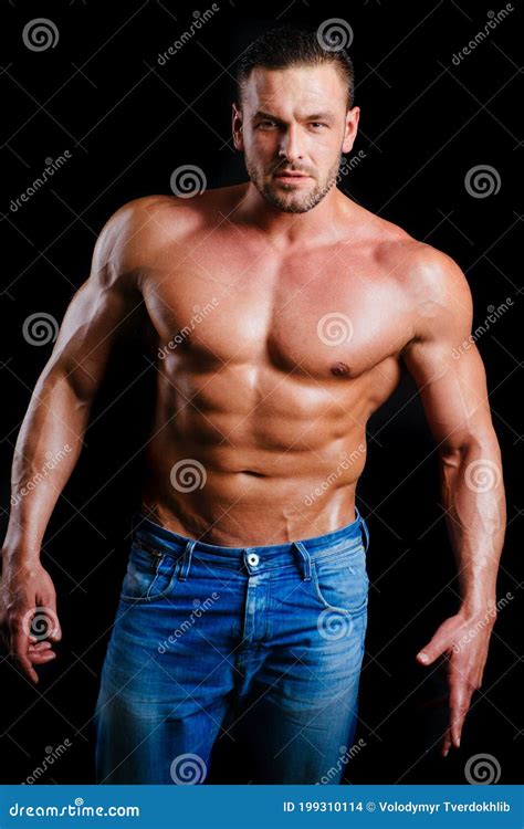 Shirtless Athletic Naked Guy Muscular Man Stock Photo Image Of Mens