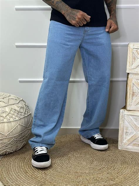 Calças Jeans Bag Boca Larga Masculina Modelo Baggy Balão Oversized