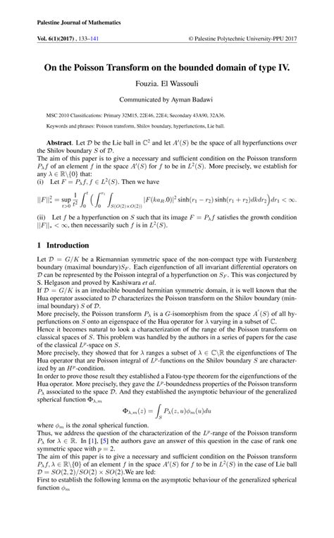 pdf characterization of the l p range of the poisson transform in the bounded domain of type iv