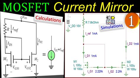 MOSFET Current Mirror Source Calculations SPICE Simulations