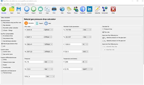 Natural Gas Pipe Diameter Flow Rate And Pressure Drop Calculator