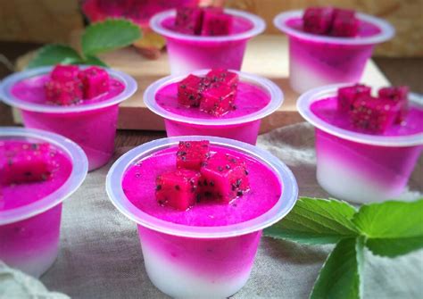 Resep Puding Buah Naga Pr Recookagarlebihjeli Oleh Nia Bayens Cookpad