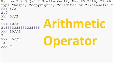 basic operators in python arithmetic operator python tutorials youtube
