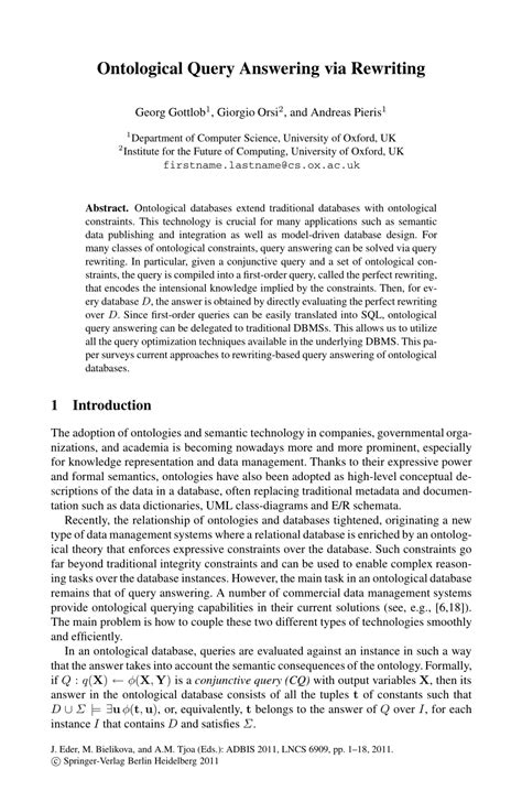 pdf ontological query answering via rewriting