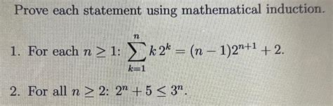 solved prove each statement using mathematical induction 1