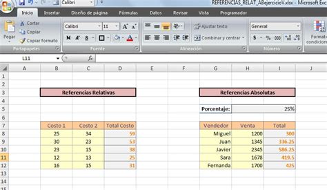 Ejemplos De Referencias Absolutas Y Relativas En Excel Centro De