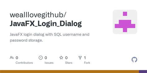 GitHub Wealllovegithub JavaFX Login Dialog JavaFX Login Dialog With