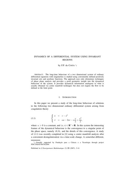 pdf dynamics of a differential system using invariant regions