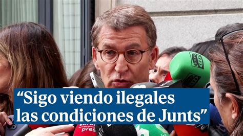 Feijóo descarta apoyar una moción de censura con Junts al presidente