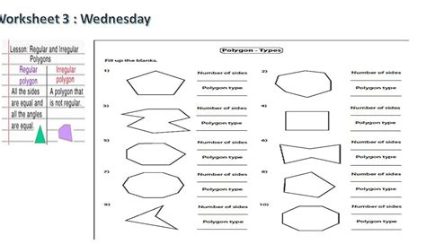 Worksheet Wednesday Lesson Regular And Irregular Polygons Polygon