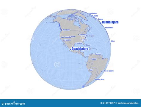 Guadalajara Mexico City Map In Retro Style In Golden Color Outline Map