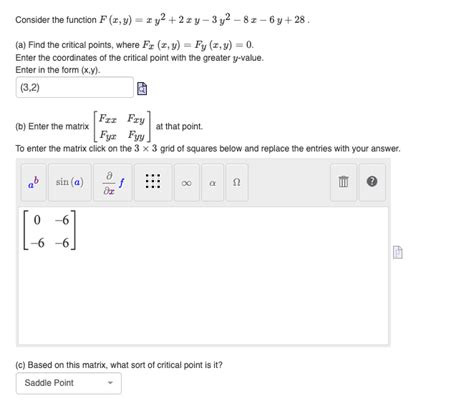 solved consider the function f x y xy2 2xy 3y2 8x 6y