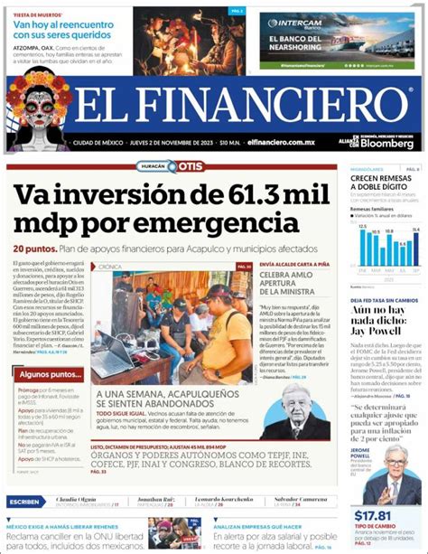 Peri Dico El Financiero M Xico Peri Dicos De M Xico Edici N De