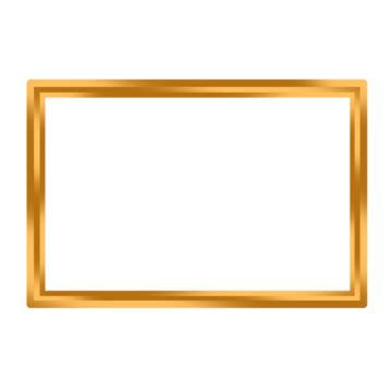 Rectangular Golden Frame Gold Simple Golden Border PNG Transparent