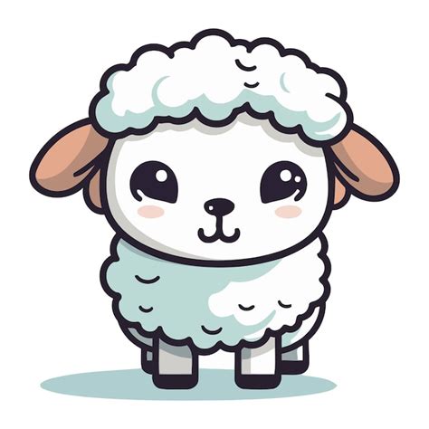 Personagem de desenho animado de ovelhas fofas ilustração vetorial de
