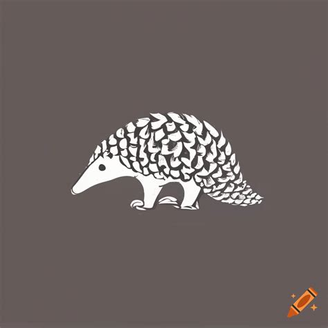 Minimalist Pangolin Logo Design With Coffee Bean Scales On Craiyon