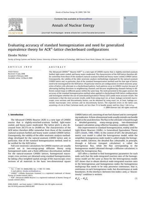 pdf evaluating accuracy of standard homogenization and need for generalized equivalence theory