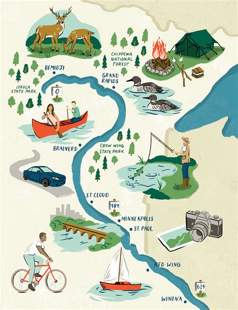 Mississippi River Map Minnesota Monthly Magazine On Behance