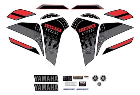 Kit Adesivos Yamaha Lander Xtz Vermelho Logo