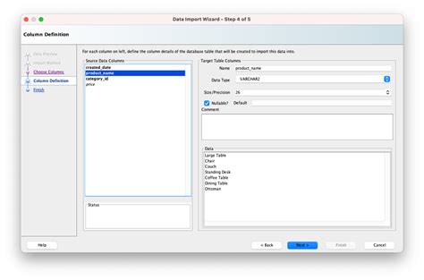 sql developer import csv how to database star