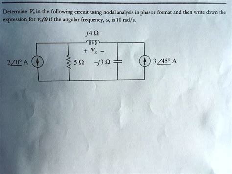 Solved Determine V In The Following Circuit Using Nodal Analysis In