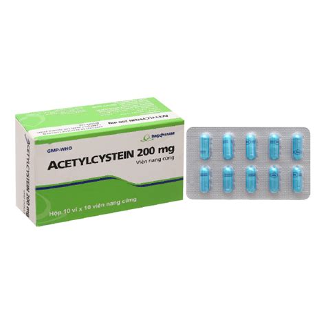 Thuốc tan đờm Acetylcystein 200mg Imexpharm Hộp 100 viên