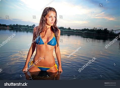 Sexy Girl Bikini Posing Sunset Stock Photo 83833249 Shutterstock