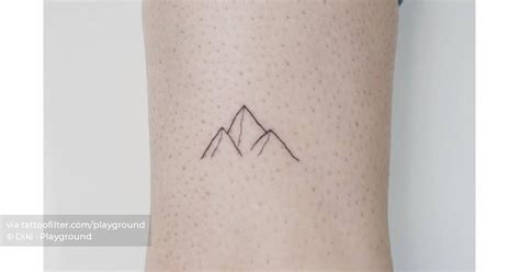 Minimalistic Mountain Tattoo Located On The Ankle