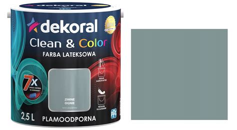 DEKORAL CLEAN COLOR ZIMNE OGNIE 2 5L FARBA LATEKSOWA SATYNOWA