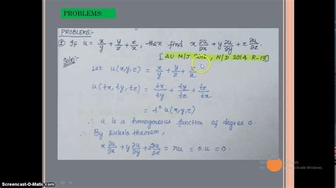 homogeneous functions and euler‘s theorem youtube